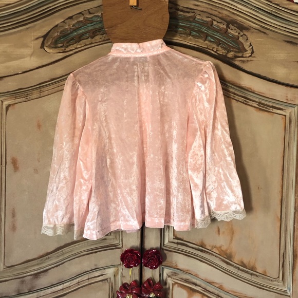 Miss Elaine | Jackets & Coats | Vintage Velvet Bed Jacket Pink Small ...